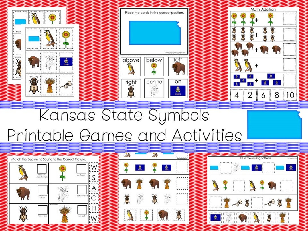 30 Kansas State Symbols Themed Learning Games Download. ZIP File ...