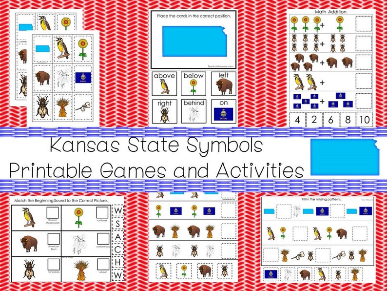 30 Kansas State Symbols Themed Learning Games Download. ZIP - Etsy