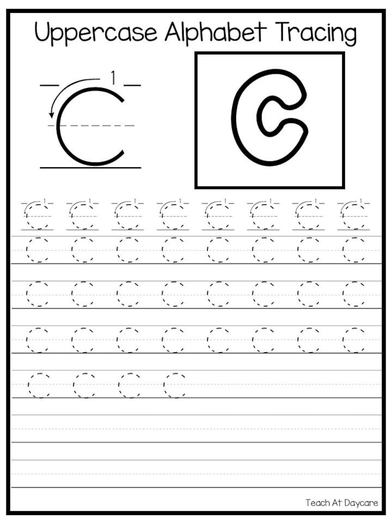 26 Printable Uppercase Alphabet Tracing Worksheets. Preschool ...