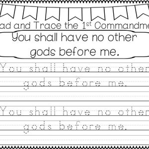 10 Commandments Tracing and Handwriting Worksheets. Preschool-5th Grade ...