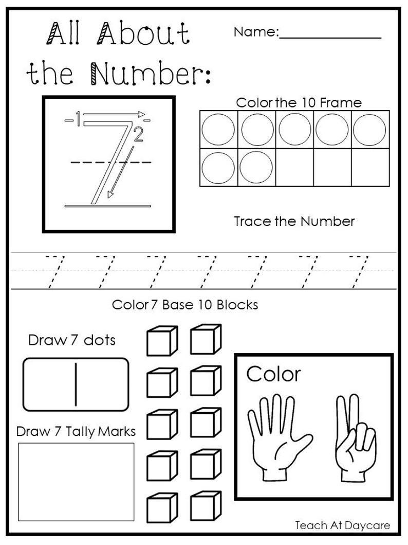 20 Printable All About the Numbers 1-20 Worksheets. Preschool ...