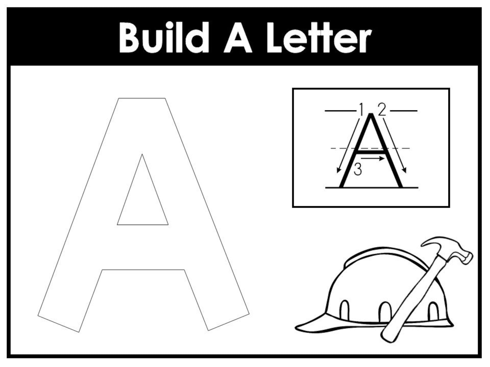 26 Printable Alphabet Build A Letter Worksheets. Preschool-kdg | Etsy