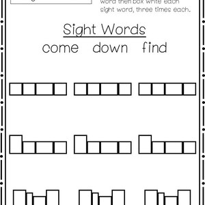 40 Printable Dolch Pre-primer Box Writing Worksheets. Preschool-prek ...