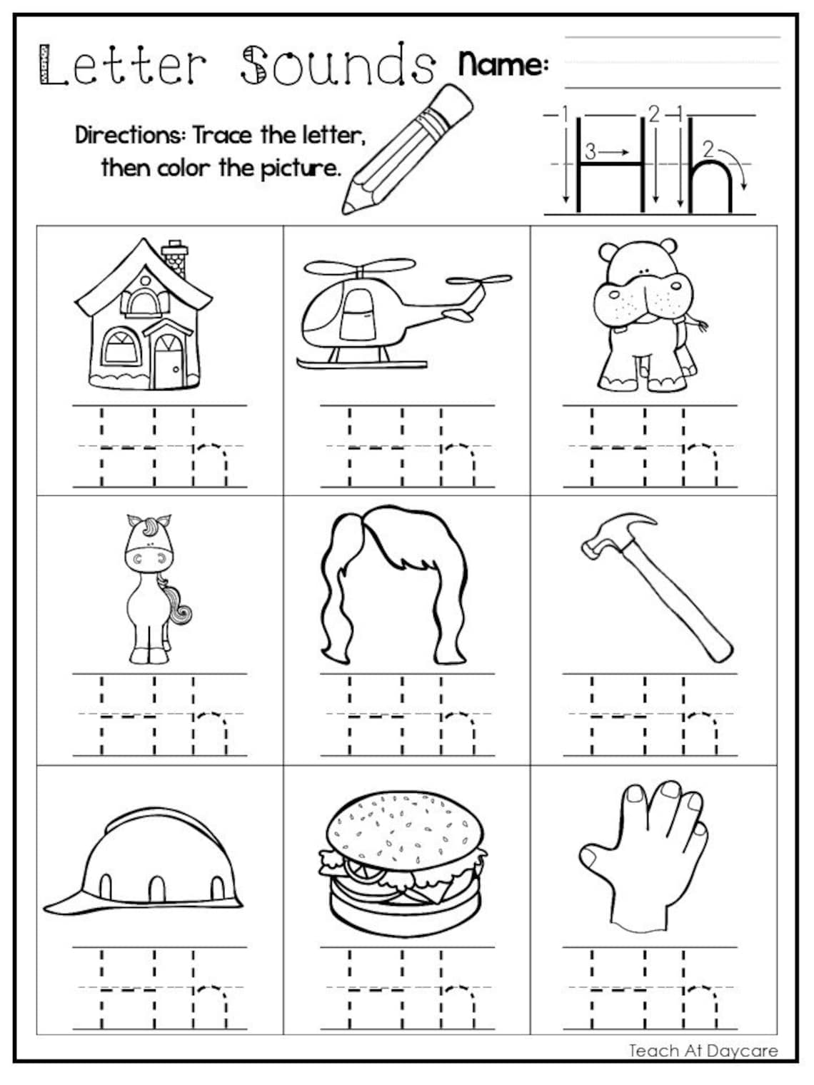 24 Printable Alphabet Letter Sounds Worksheets. Preschool-KDG | Etsy