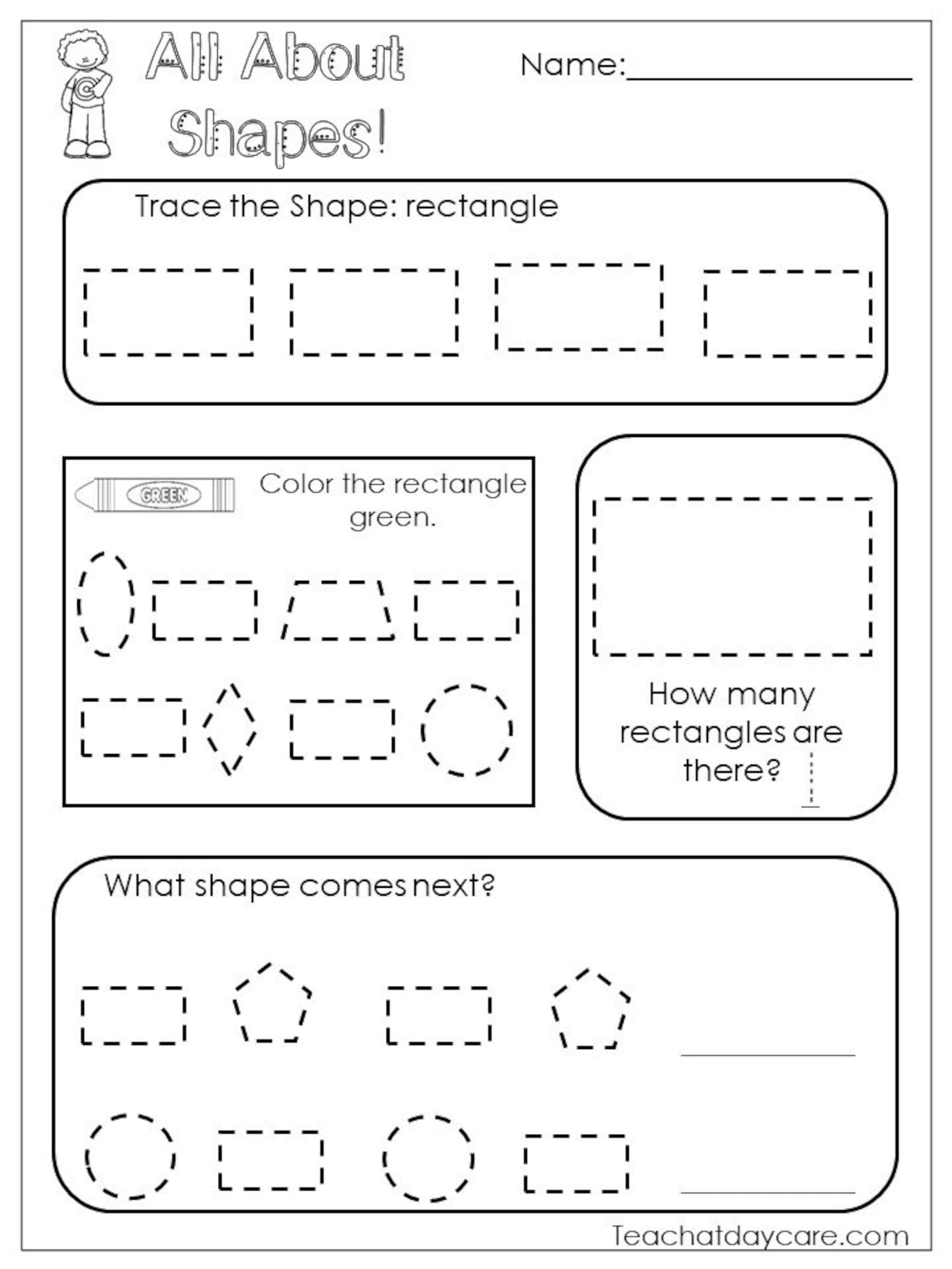 All About Shapes Worksheets. 11 Printable Shapes Worksheets. | Etsy