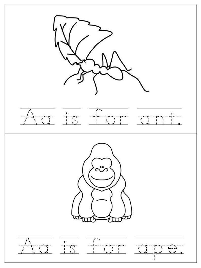 26 Alphabet Mini Books Printable Worksheets in a ZIP File. | Etsy