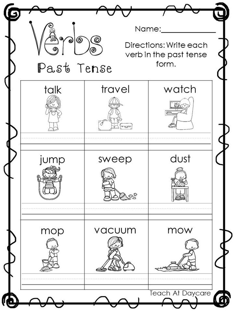 10 Printable Verbs Past and Present Tense Worksheets. 1st-2nd - Etsy
