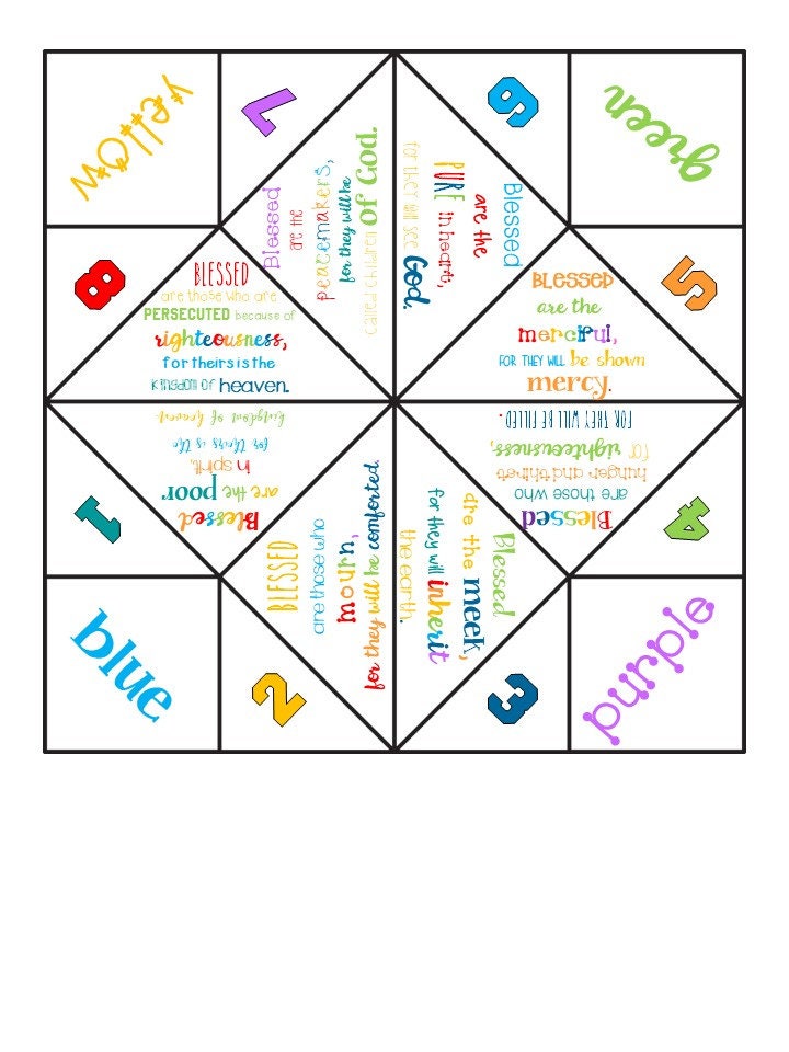 The Beatitudes Learning Packet. Activities and Worksheets. Color and ...