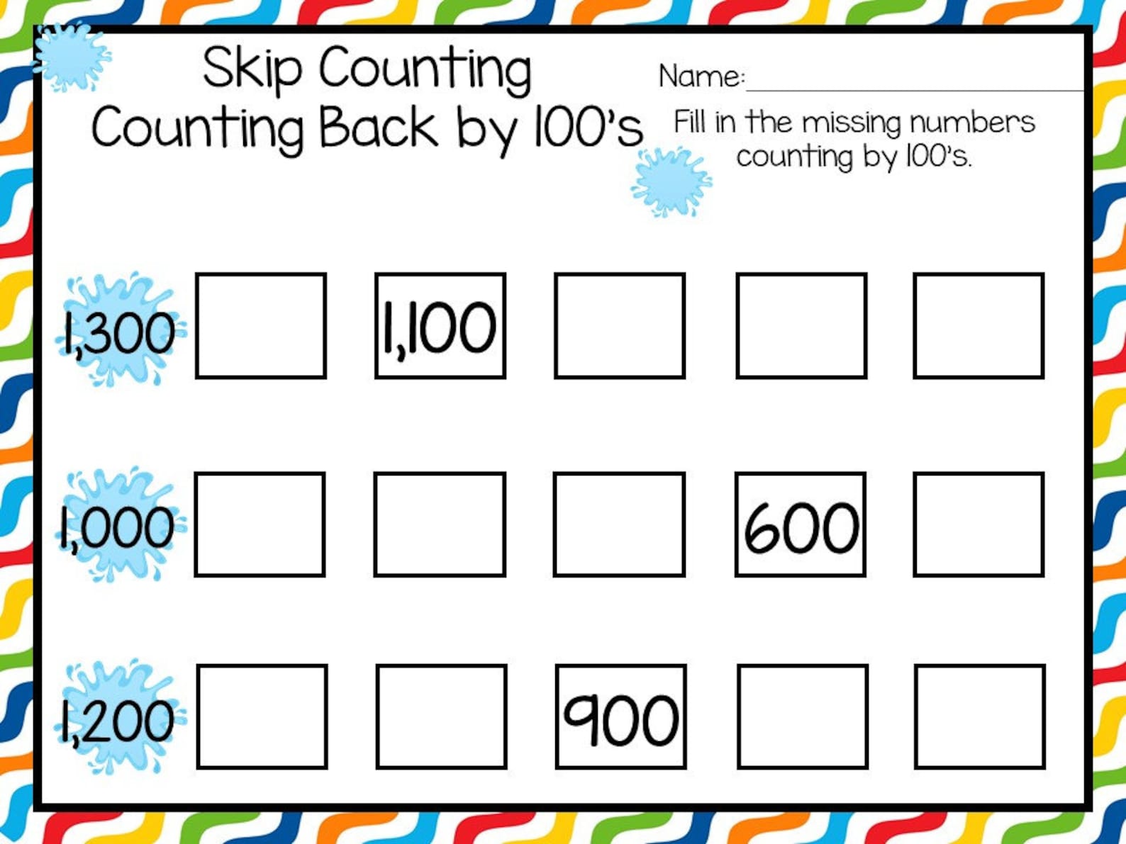 40 Printable Summer Themed Skip Counting Worksheets/work Mats. - Etsy
