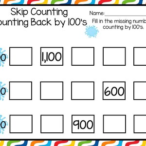 40 Printable Summer Themed Skip Counting Worksheets/work Mats. Count by ...