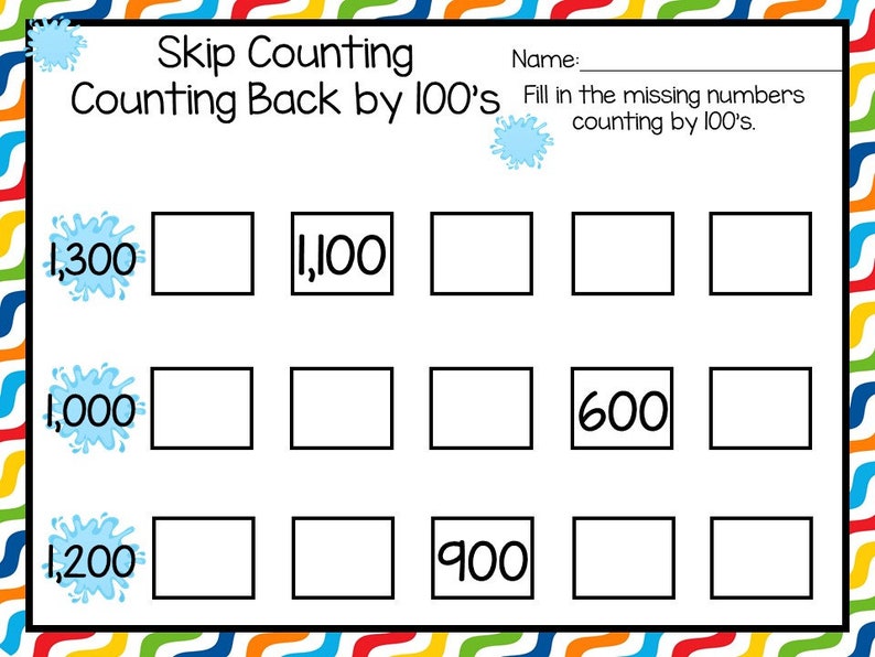 Summer Skip Counting Worksheets, Grades 1-3 (printable) - Etsy