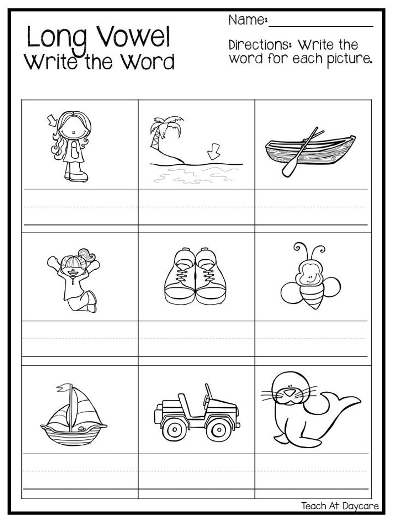 10 Printable Long Vowel Words Worksheets. 1st-2nd Grade ELA - Etsy