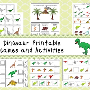 30 Dinosaur Printable Preschool Educational Games Download. Games and ...