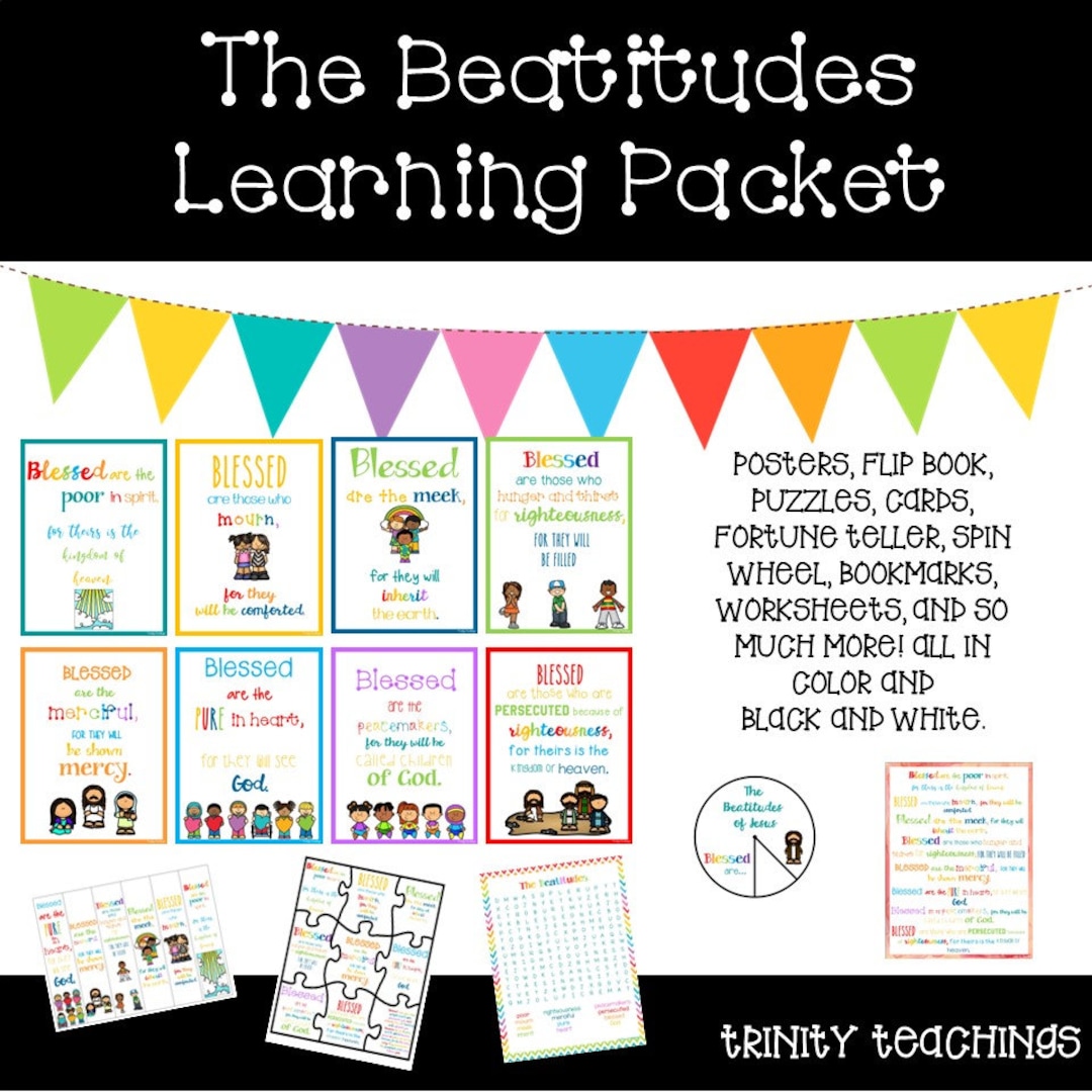 The Beatitudes Learning Packet. Activities and Worksheets. Color and ...