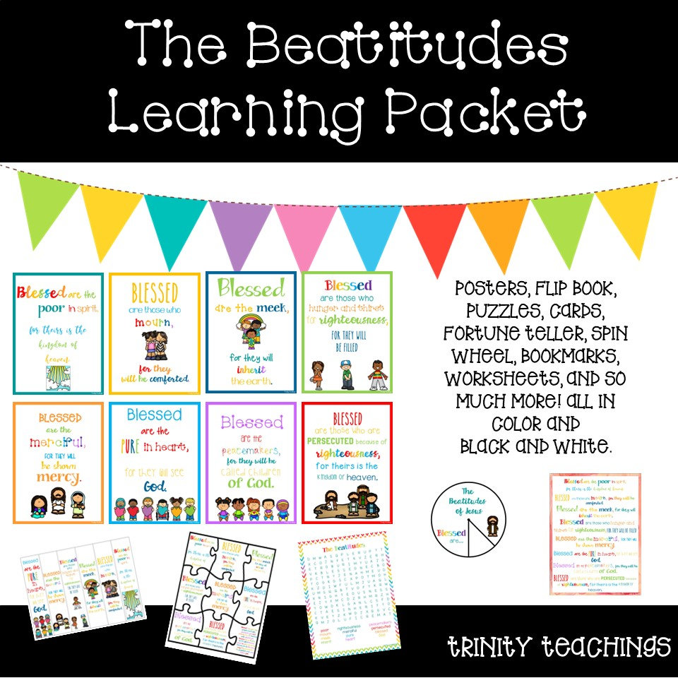 The Beatitudes Learning Packet. Activities and Worksheets. Color and ...