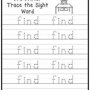 40 Printable Dolch Pre-primer Trace the Sight Word Worksheets ...