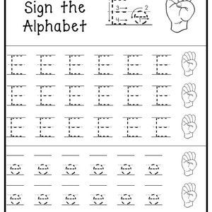 ASL Trace and Sign the Alphabet Worksheets. Preschool Phonics and ...