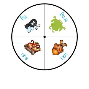 26 Alphabet Phonics Spinner Wheels. Beginning Sounds. Color & Black and ...