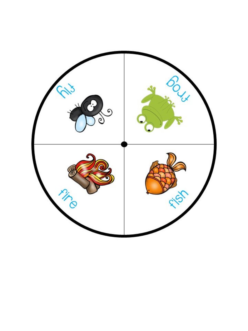 26 Alphabet Phonics Spinner Wheels. Beginning Sounds. Color & Black and ...
