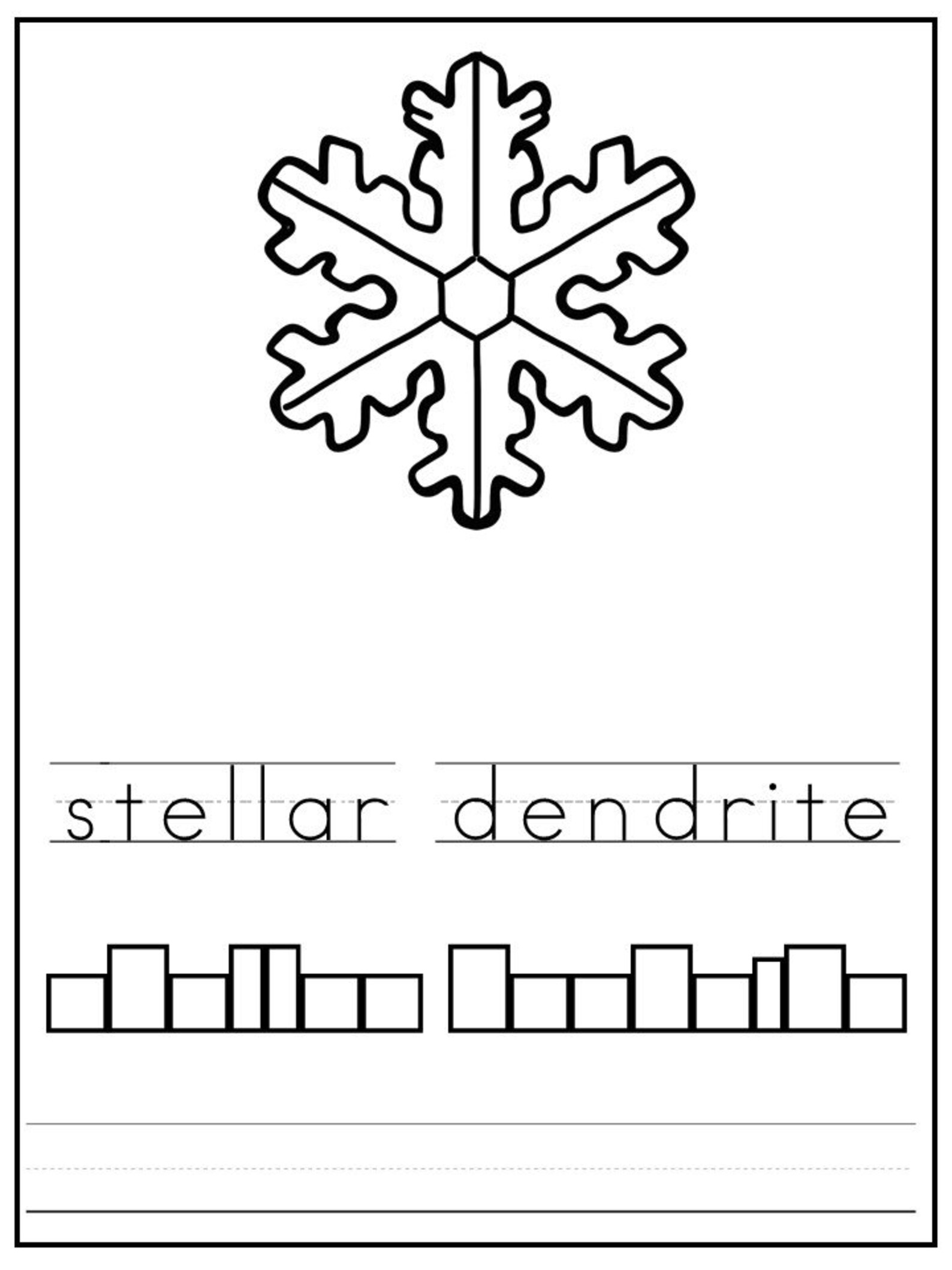 15 Snowflake Identification Color Trace Write Kindergarten | Etsy