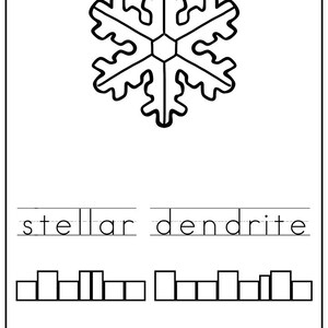15 Snowflake Identification Color Trace Write Kindergarten Weather ...