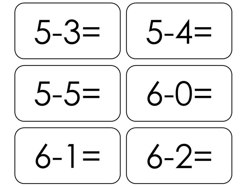 91 Printable Subtraction Flashcards. Facts 0-12. Preschool - Etsy