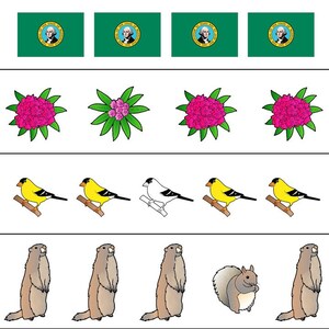 30 Washington State Symbols Themed Learning Games Download. ZIP File ...