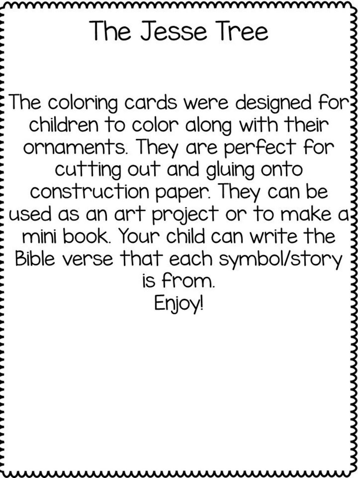 The Jesse Tree Printable Activities. Children's Bible Study. Advent ...