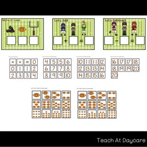 10 Printable Football Themed Kindergarten Math Center Games and ...