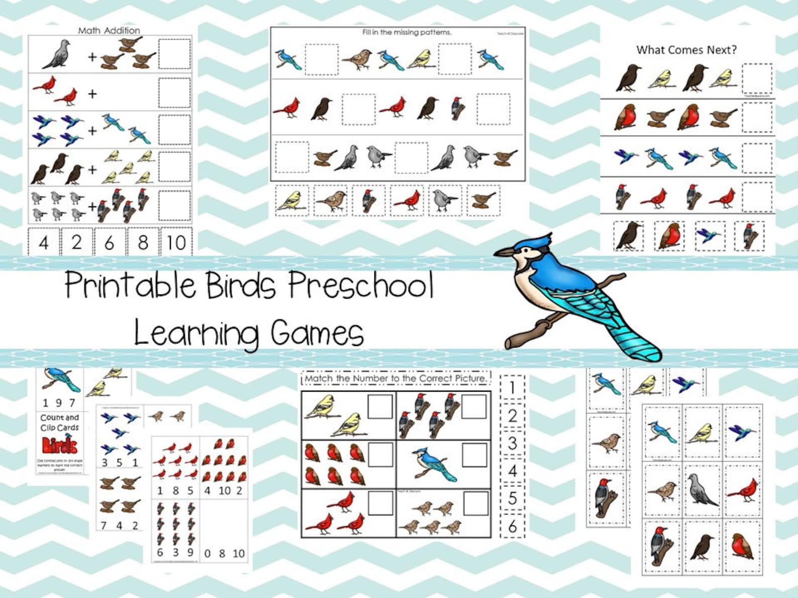 30 Printable Preschool Birds Learning Games Download. Games | Etsy