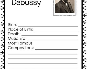 Music Appreciation. Claude Debussy Great Composer Unit Toys & Games ...