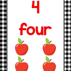 20 Printable Apple Themed Numbers Posters. Numbers 1-20. Classroom Wall ...
