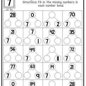 12 Printable Multiplication Number Bonds Worksheets. Numbers 1-12. 1st ...
