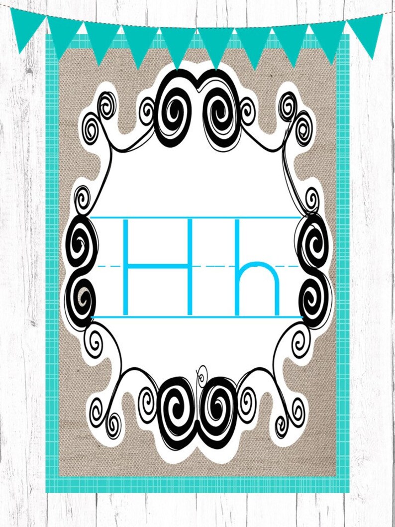 26 Printable Farmhouse and Teal Alphabet Posters. 8x10 - Etsy