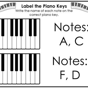 15 Label the Piano Keys Worksheets. Beginning Piano Music. Preschool ...