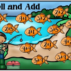 10 Printable Gone Fishing Themed Kindergarten Math Center Games and ...