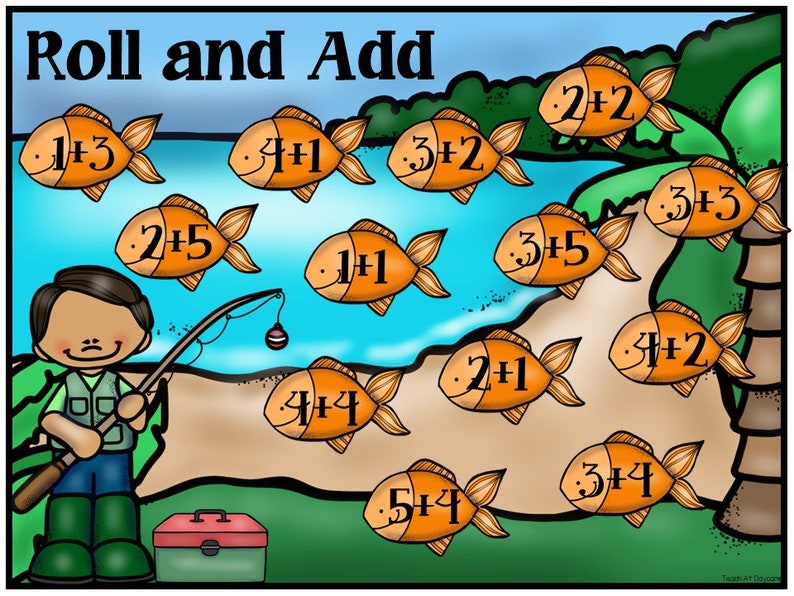 10 Printable Gone Fishing Themed Kindergarten Math Center Games and ...