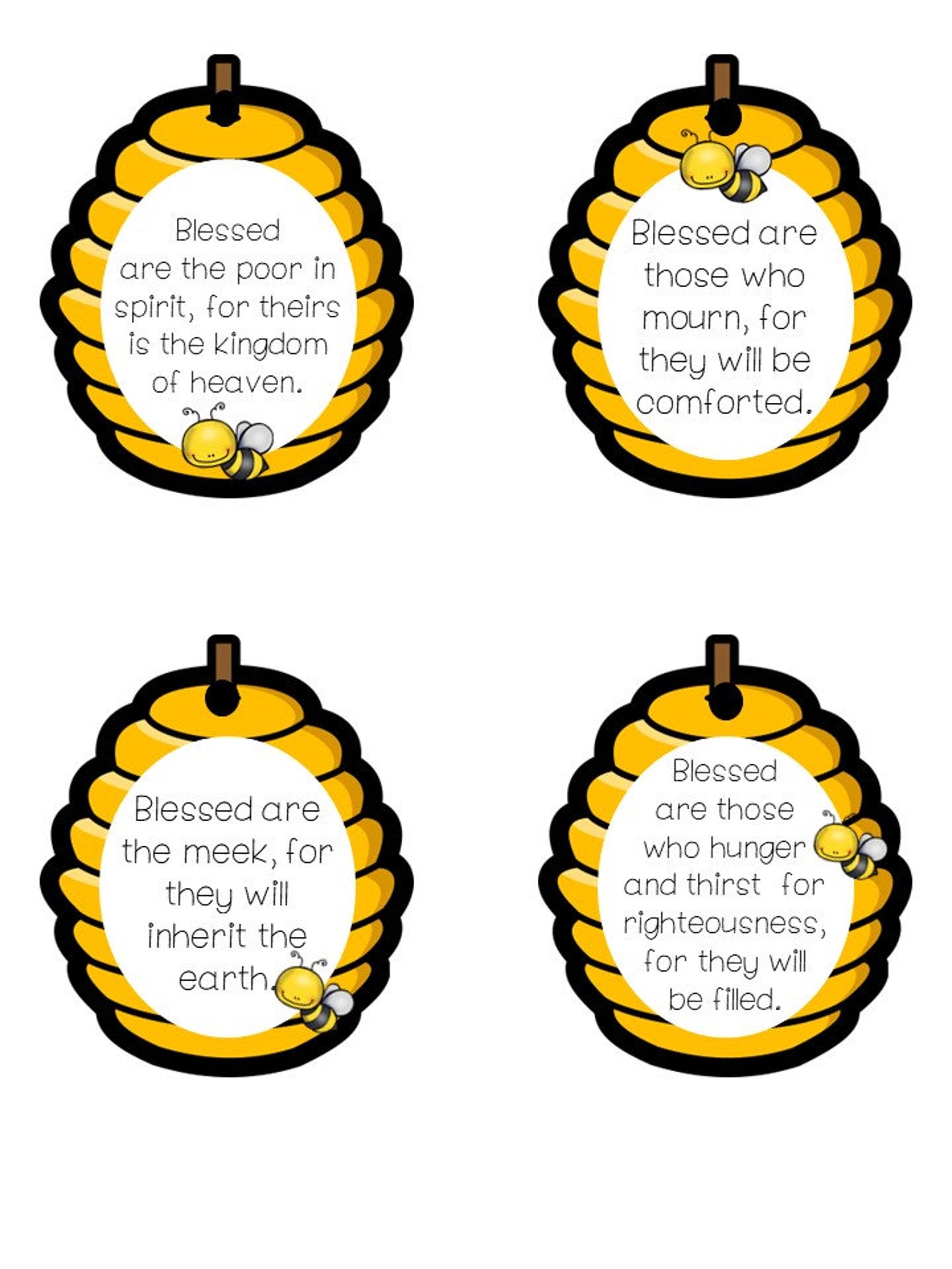 Bee Atitudes Learning Packet. Bee Themed Beatitudes . Activities and ...