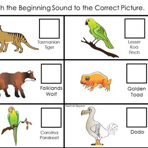 30 Extinct Animals Printable Preschool Educational Games Download ...