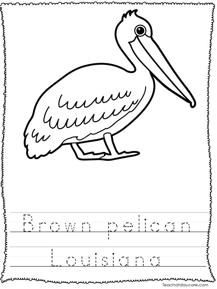 50 Printable State Birds Color Worksheets. Preschool and Kindergarten ...