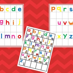 Printable Lowercase Alphabet Phonics Work Mats With 26 Matching Cards ...