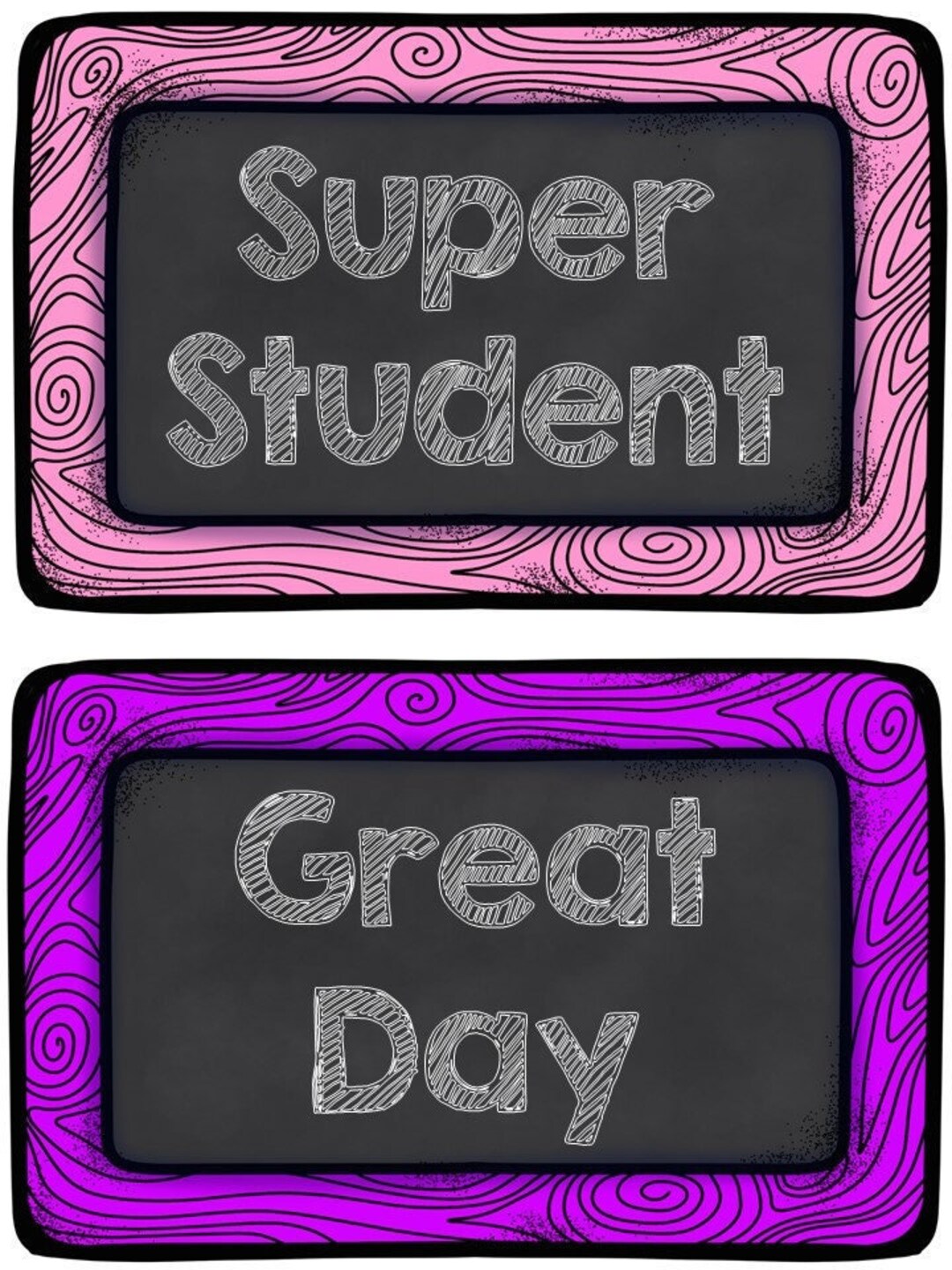 7 Printable Bright Colors Wood and Chalkboard Preschool Behavior Clip ...