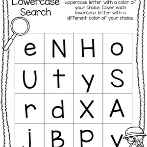 20 Printable Upper and Lowercase Letter Search Work Mats/worksheets ...