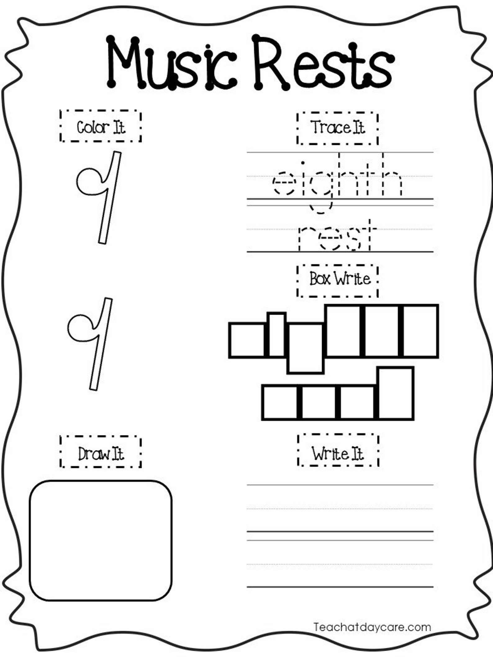 20 Music Notes Rests and Symbols Worksheets. Preschool-5th | Etsy