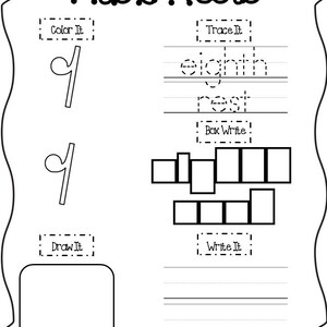 20 Music Notes, Rests, and Symbols Worksheets. Preschool-5th Grade ...