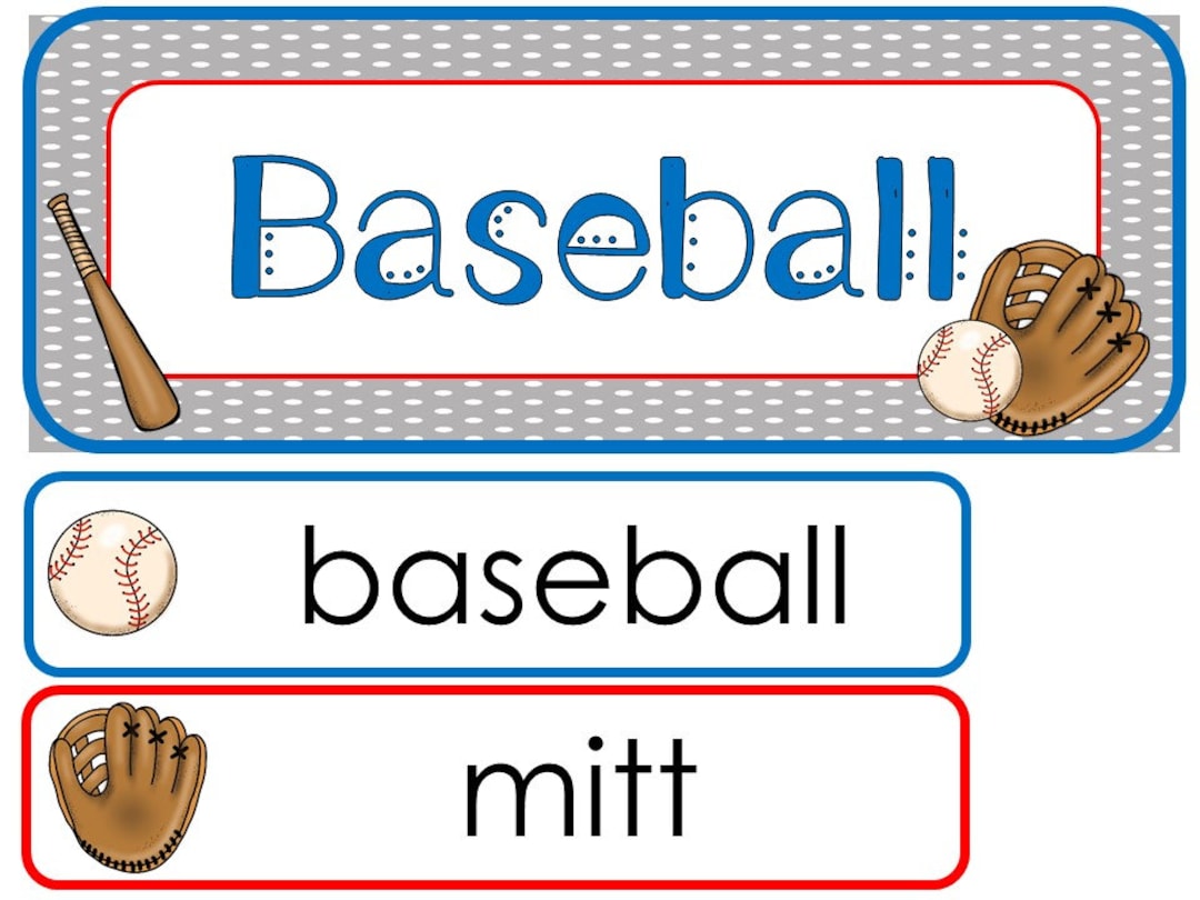 Baseball Single Week Sports Themed Word Wall Set. Classroom Bulletin ...