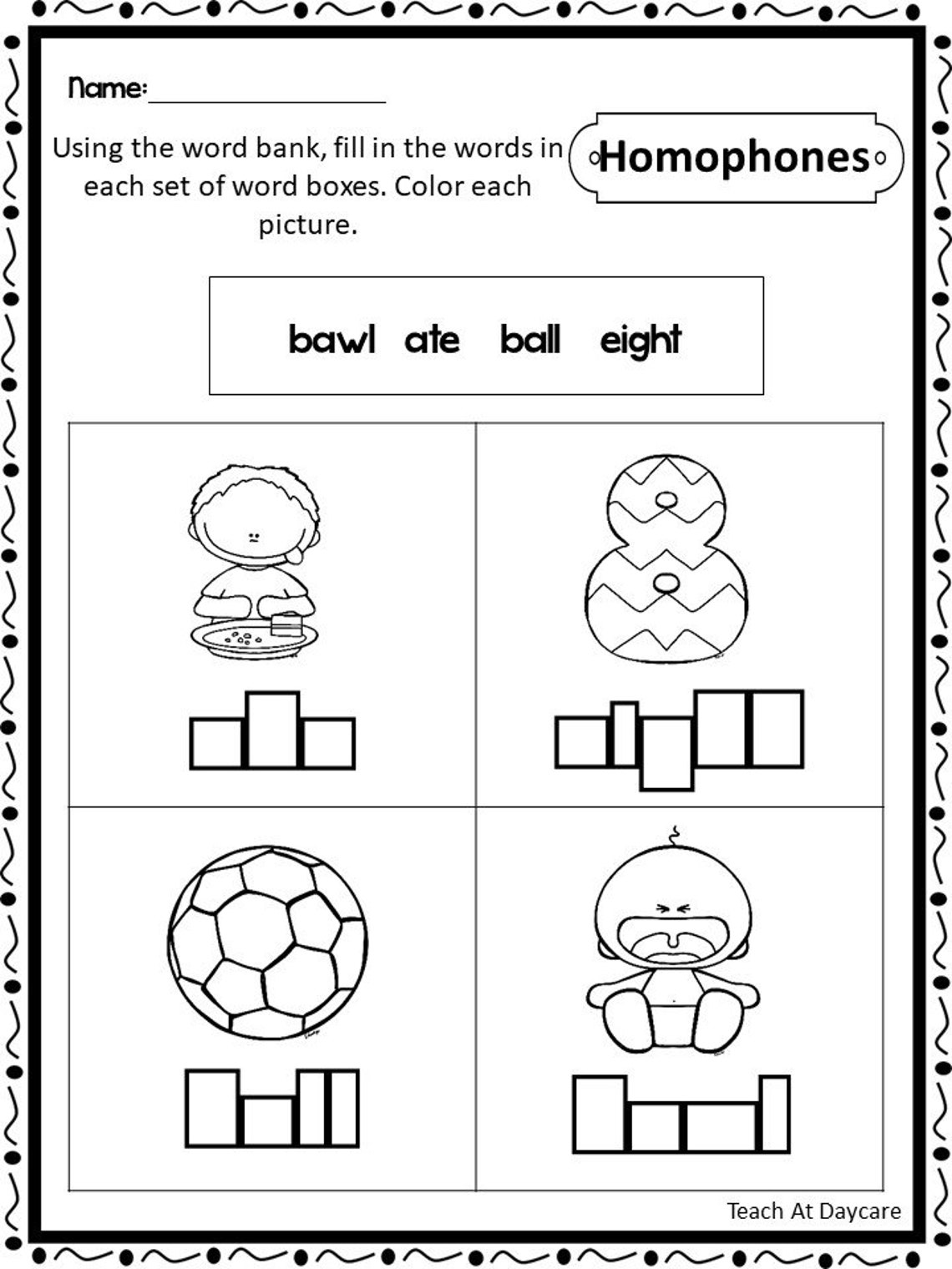 10 Printable Homonyms and Homophones Box Write Worksheets. - Etsy Canada