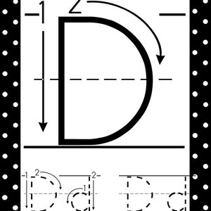 26 Black and White Beginning Alphabet Tracing Posters/worksheets ...