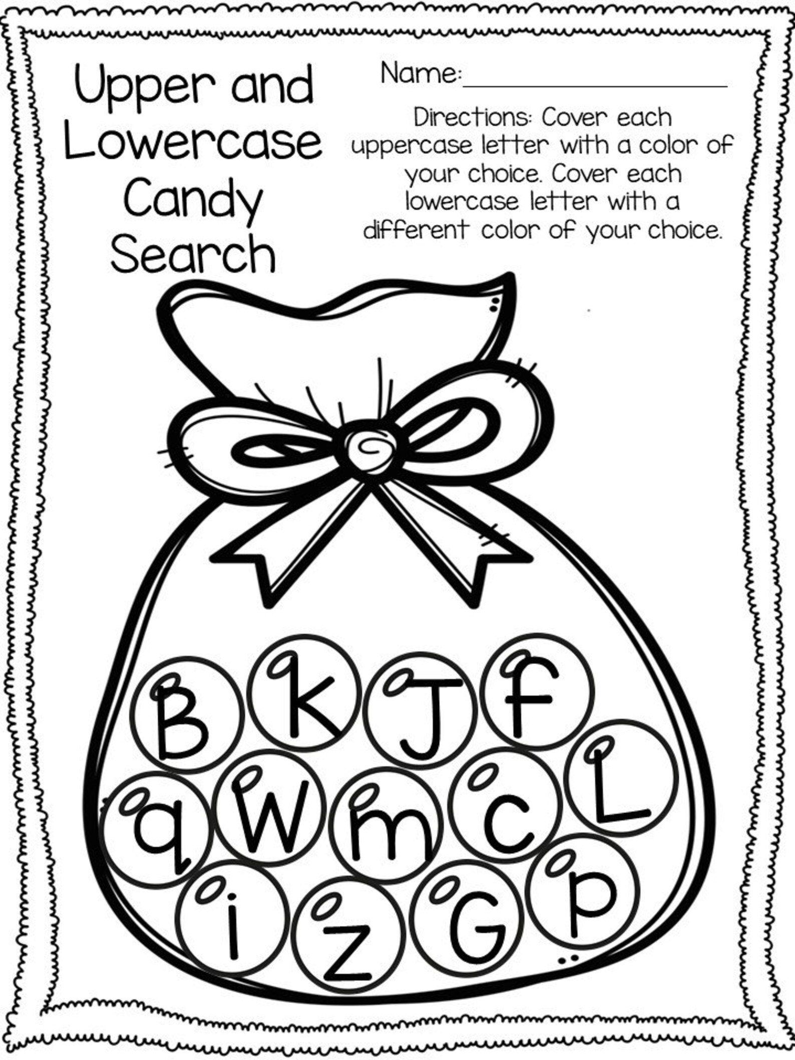 20 Printable Upper and Lowercase Letter Search Work - Etsy