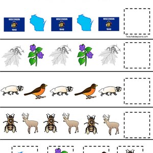 30 Wisconsin State Symbols Themed Learning Games Download. ZIP File ...